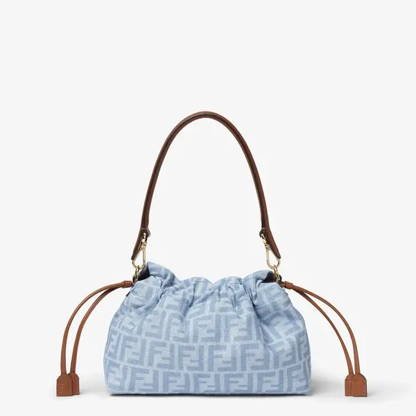 Fendi Baguette® Soft Medium Light Blue Ff Denim Bag